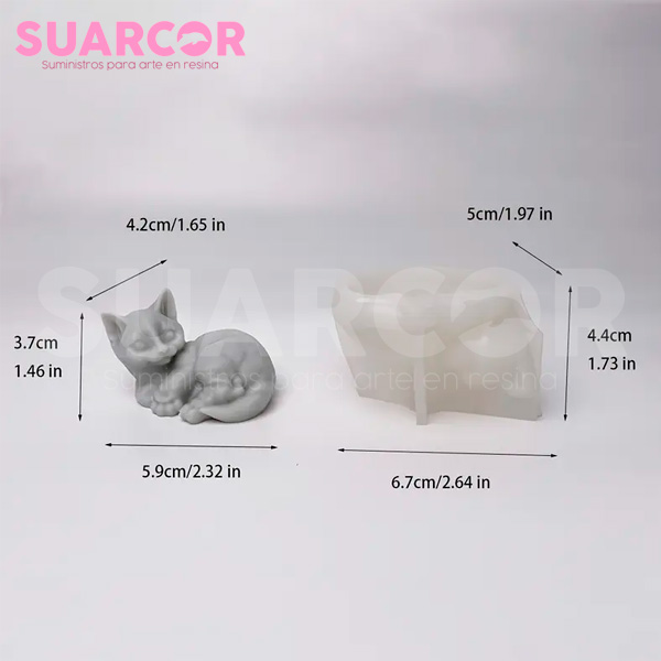 Molde De Silicon Forma De Gato Acostado - Suarcor